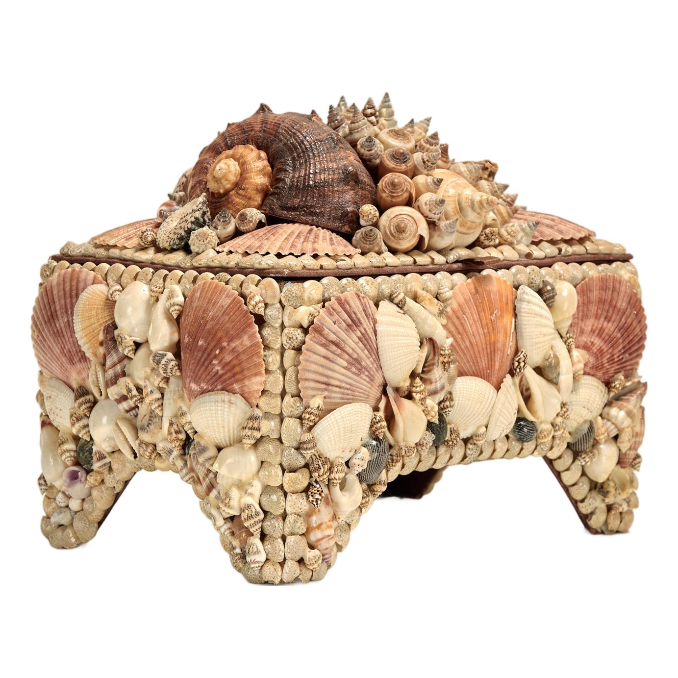 Vintage Seashell Encrusted Box | Chairish