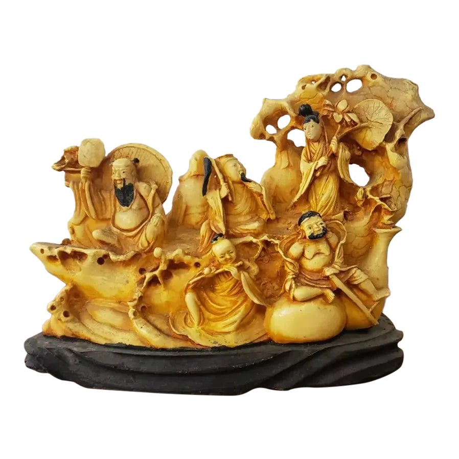 Circa 1960 Chinese Resin Eight Immortals Figurine | Chairish