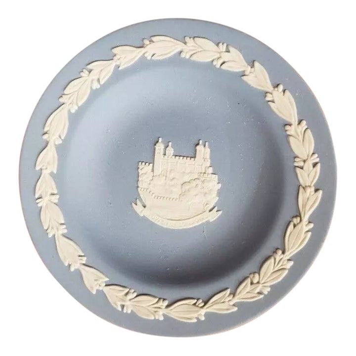 1970s Wedgwood Jasperware Blue Tower of London Plate | Chairish