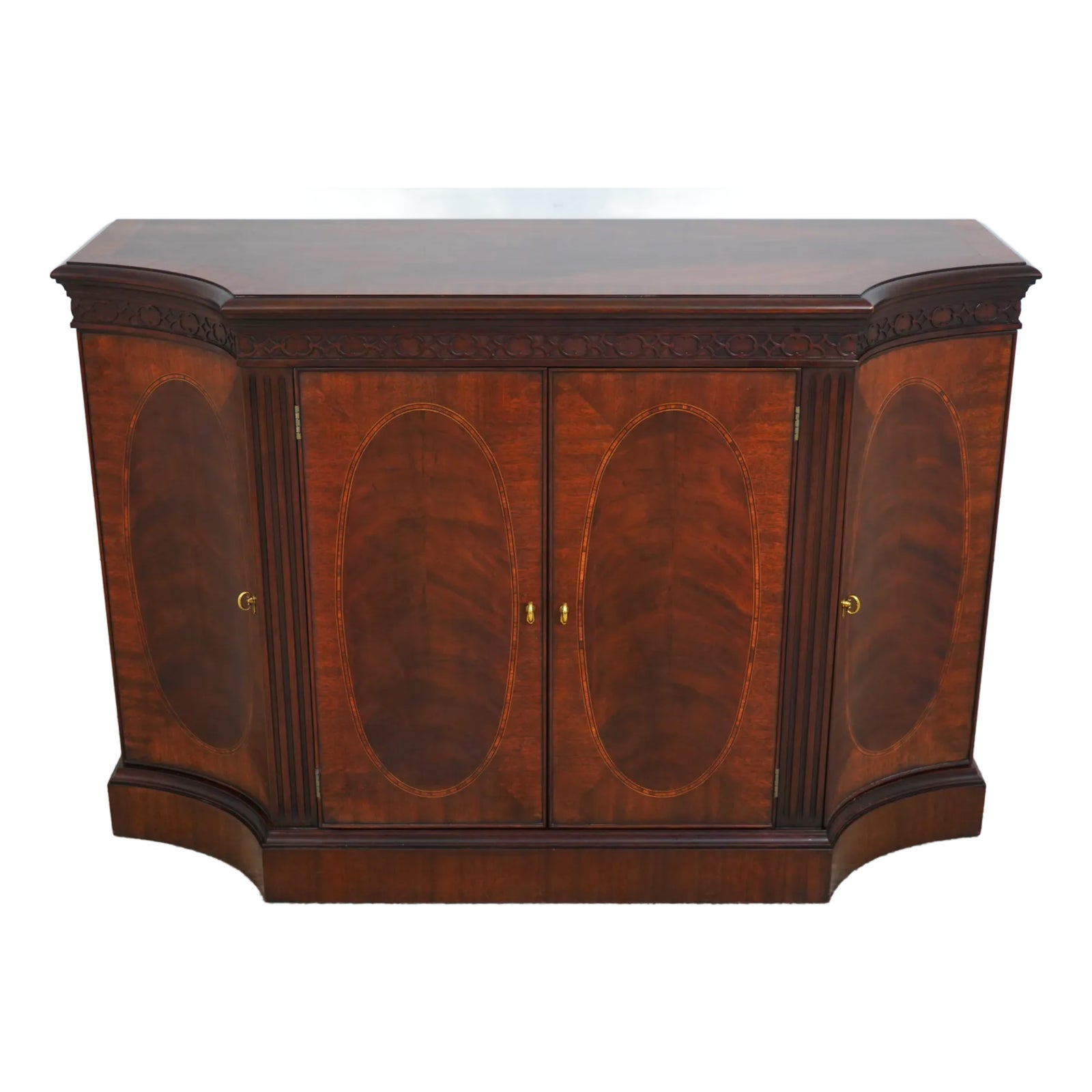 Henkel Harris Mahogany 4 Door Console Cabinet Credenza | Chairish