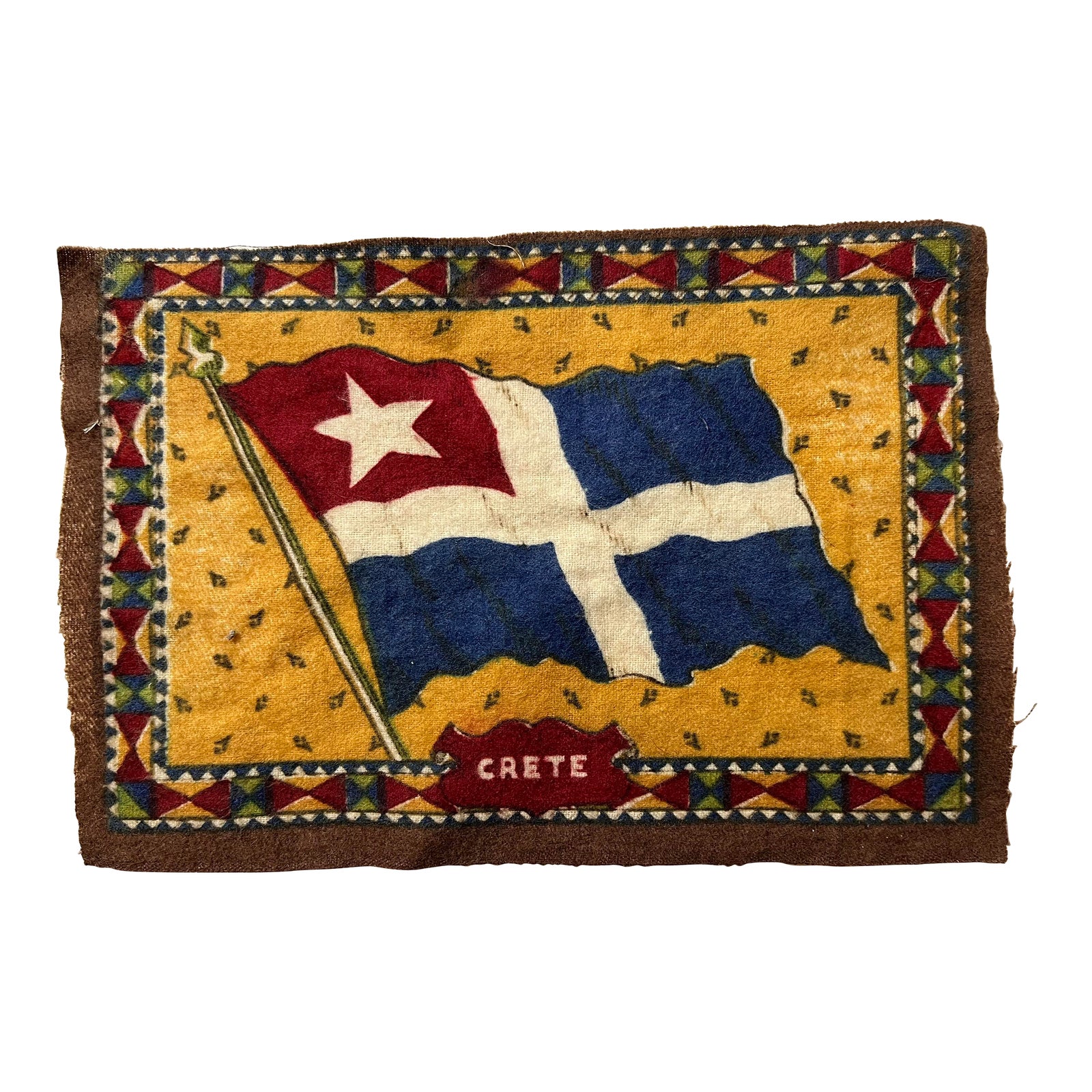 Early 20th Century Crete Collectible Felt Tobacco Flag | Chairish