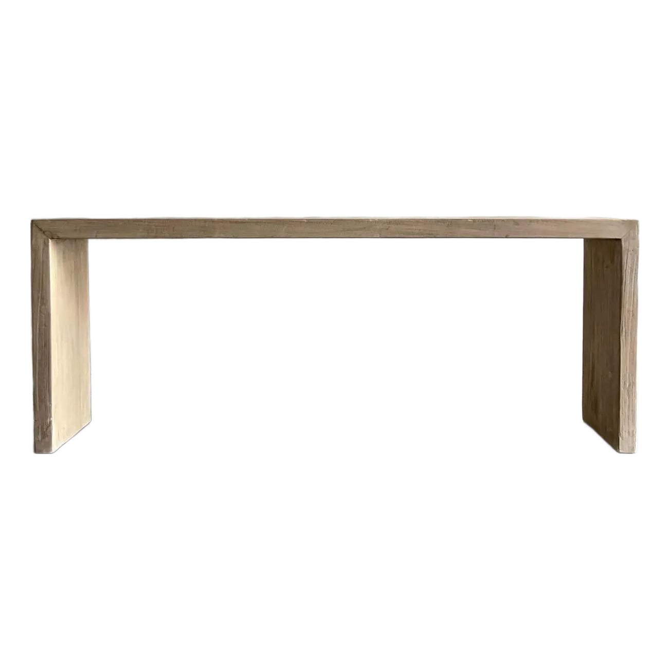 Modena Elm Wood Waterfall Console Natural | Chairish