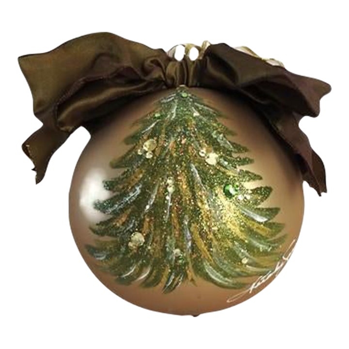 Natalie Sarabella Glass Christmas Ball Ornament With Christmas Tree ...