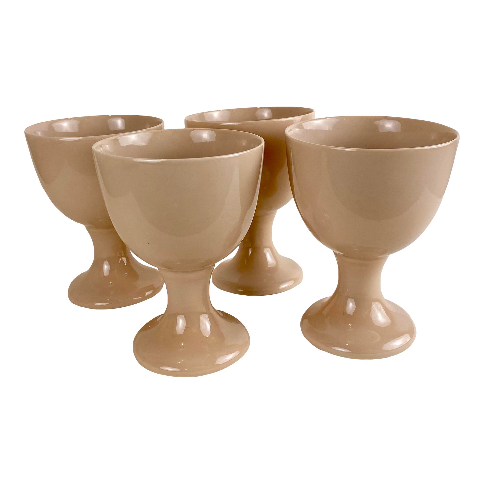 1976 Blush Porcelain Fitz and Floyd Goblets- Set of 4 | Chairish