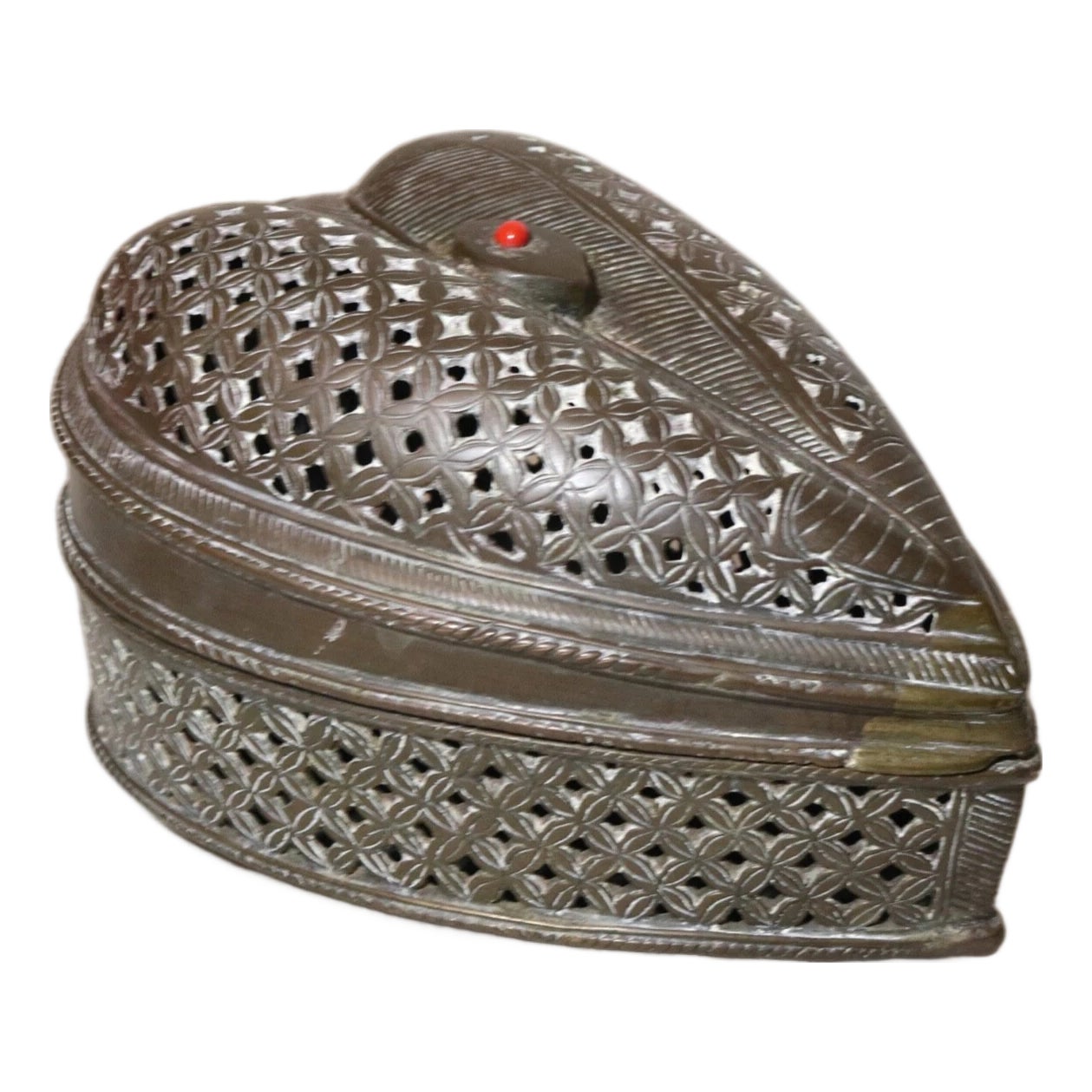 Large Antique 1800's Handmade Pierced Thick Brass Bronze India Betel ...