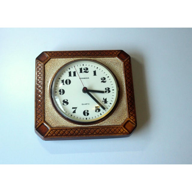 1970s Ceramic Wall Clock by Dugena - Old German Kitchen Clock With ...