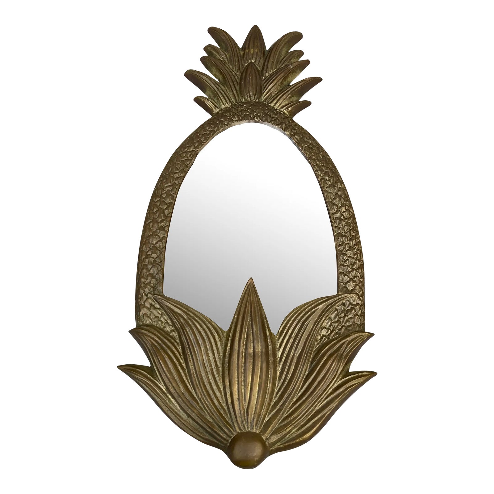Vintage Brass Pineapple Wall Mirror | Chairish