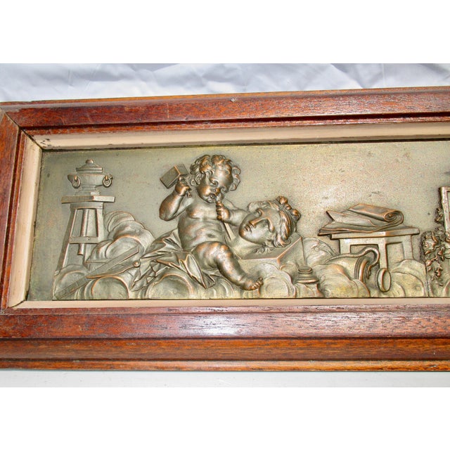 19th Century Copper Repousse Furniture Panel in Wooden Frame | Chairish