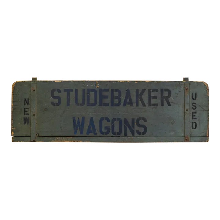 Hand Painted Studebaker Wagons Sign C.1930 | Chairish