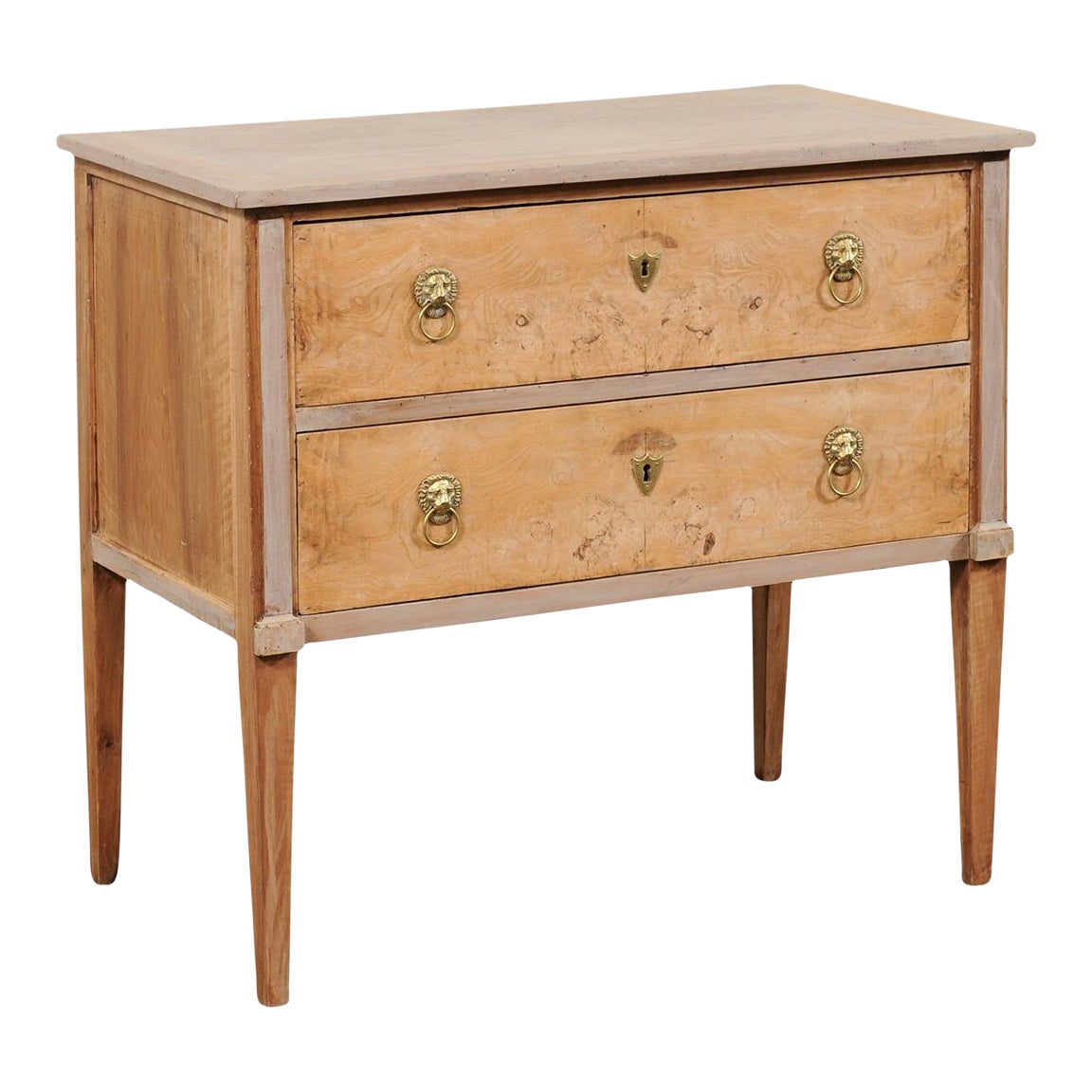 Italian 19th Century Raised Chest With Lion Pulls--Clean Lines! | Chairish