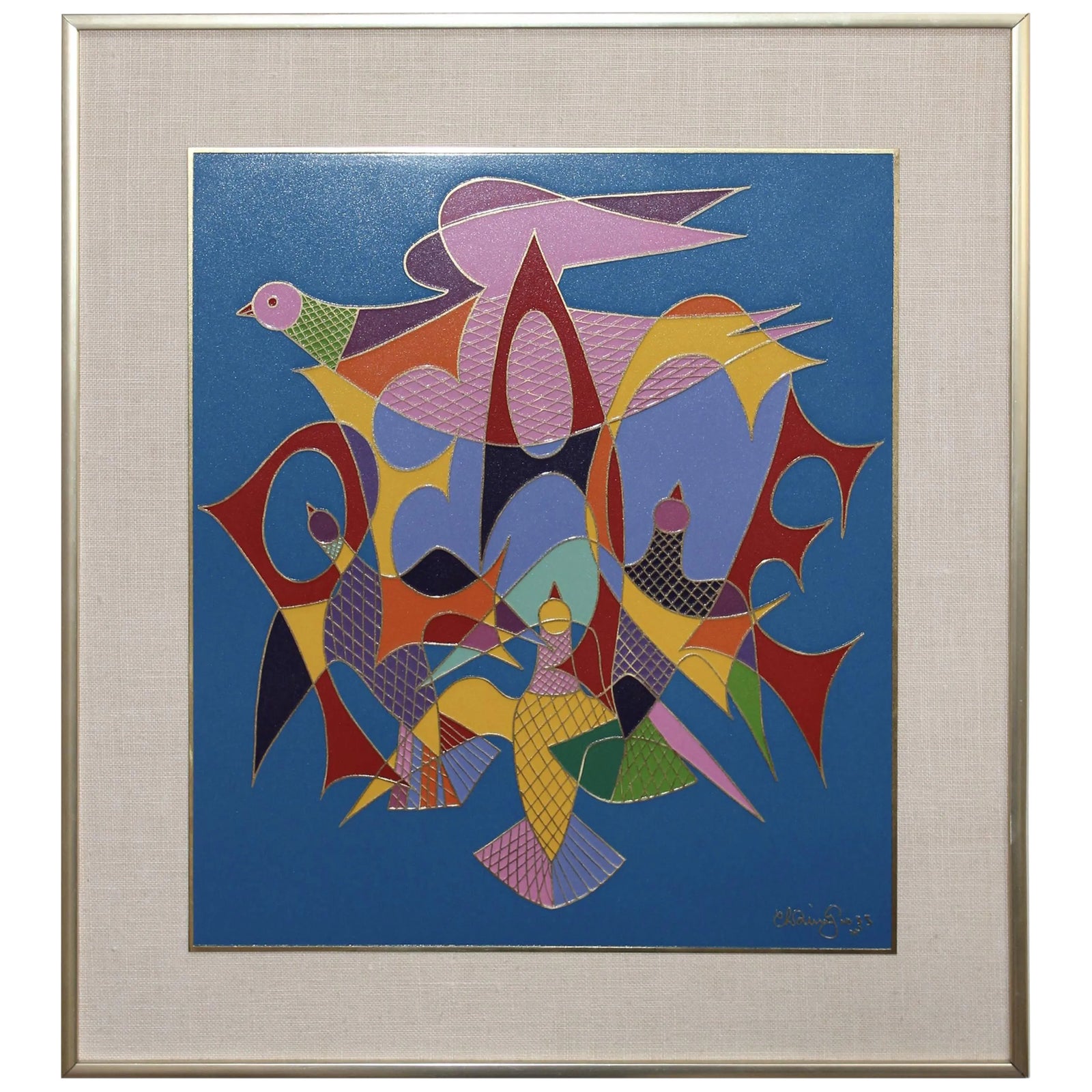 Chaim Gross Enamel 'Peace' Art | Chairish