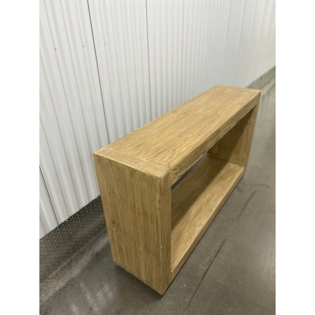 Natural Reclaimed Elm Wood Rectangle Console Table | Chairish