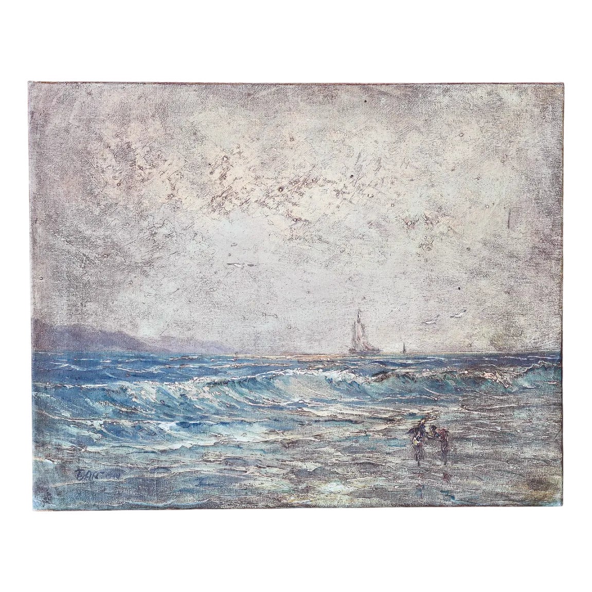 Edward Barton, Storm, 1950s, Oil on Canvas | Chairish