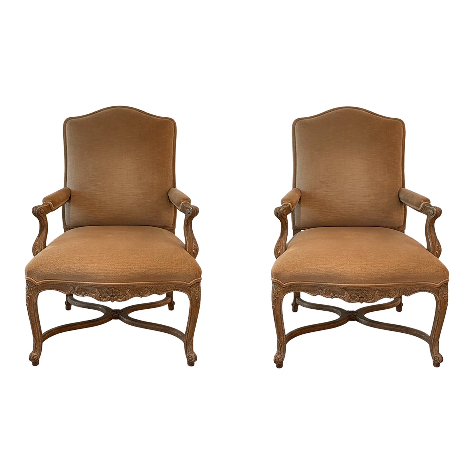 Pair of Traditional J. Robert Scott Lounge Chair, Chateau Fauteuil ...