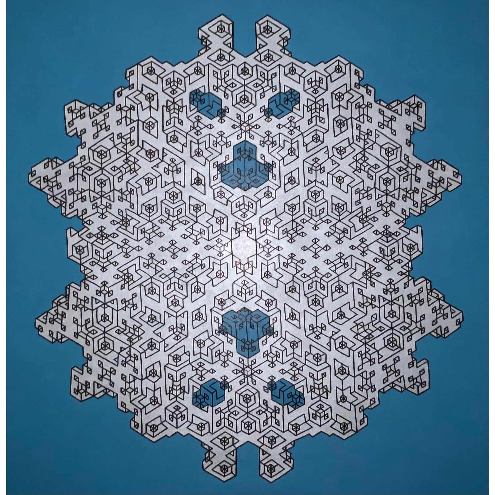 Anthropomorphic Geometry Origami Fractal Face Optical Illusion Canvas ...