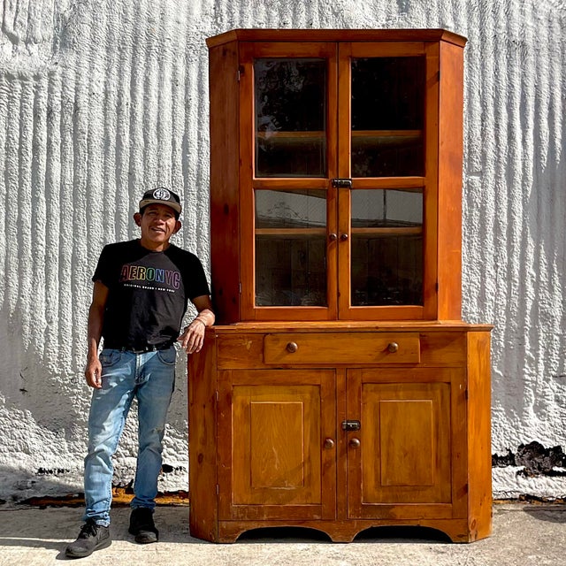 Vintage Boho Primitive 1800s Corner Cabinet Chairish