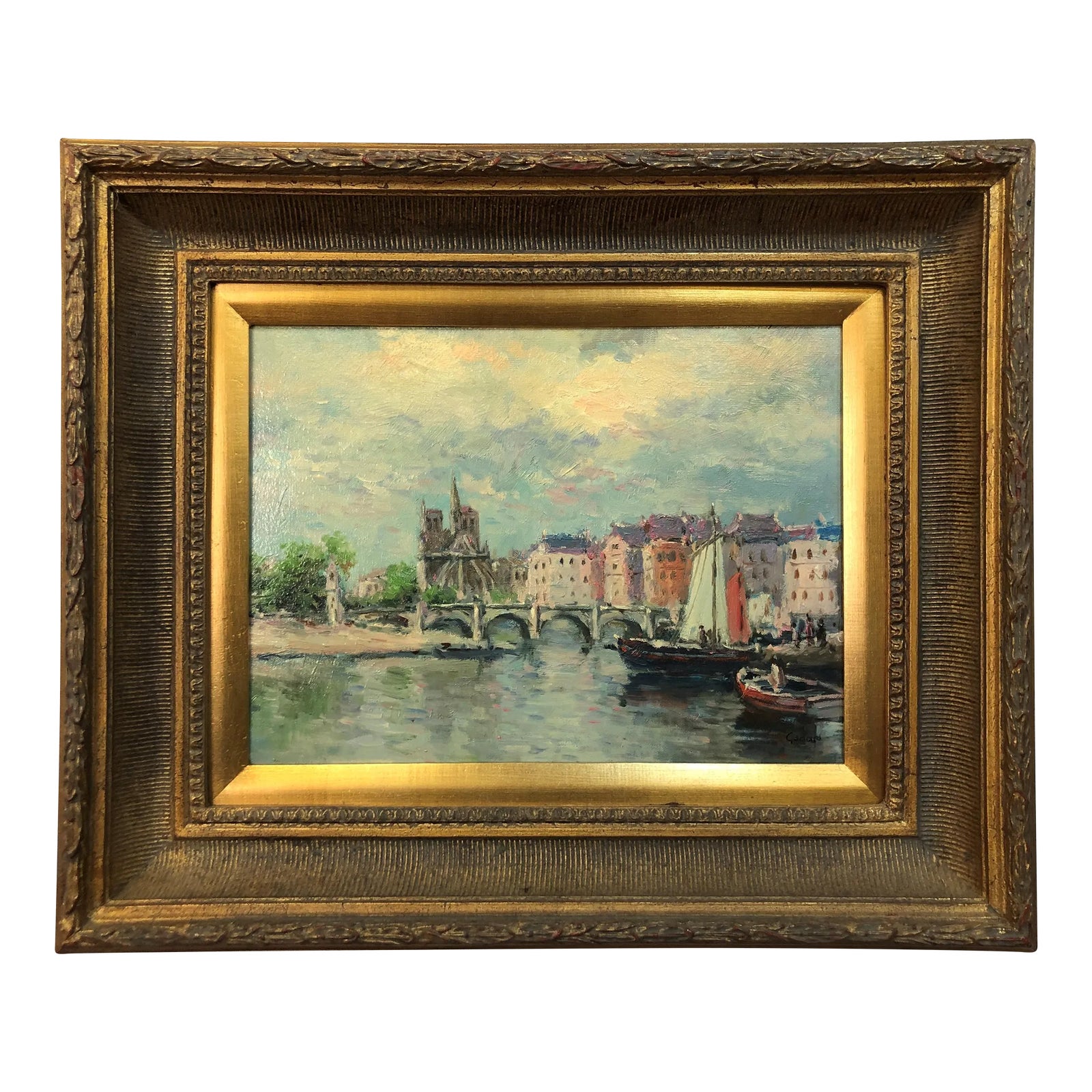 Early 20th Century European Scene Original Oil on Canvas Signed at the ...