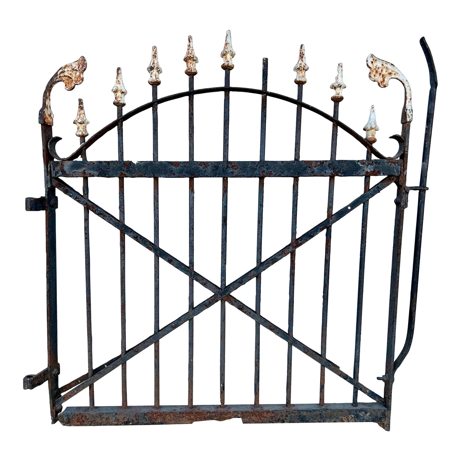 Antique Rustic Wrought Iron Painted Gate | Chairish
