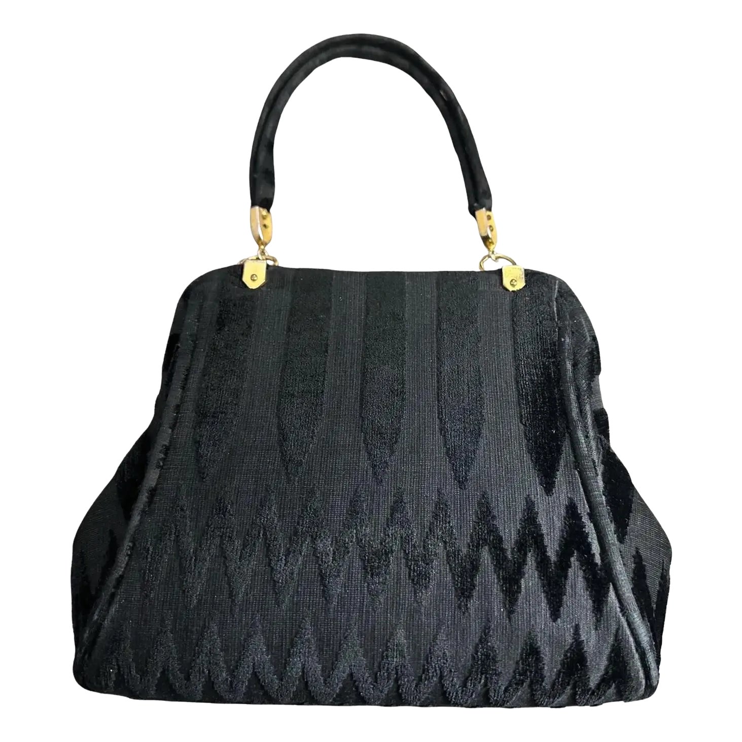 An Elegant 1970s Black Velvet Hand Bag by Roberta Di Camerino | Chairish