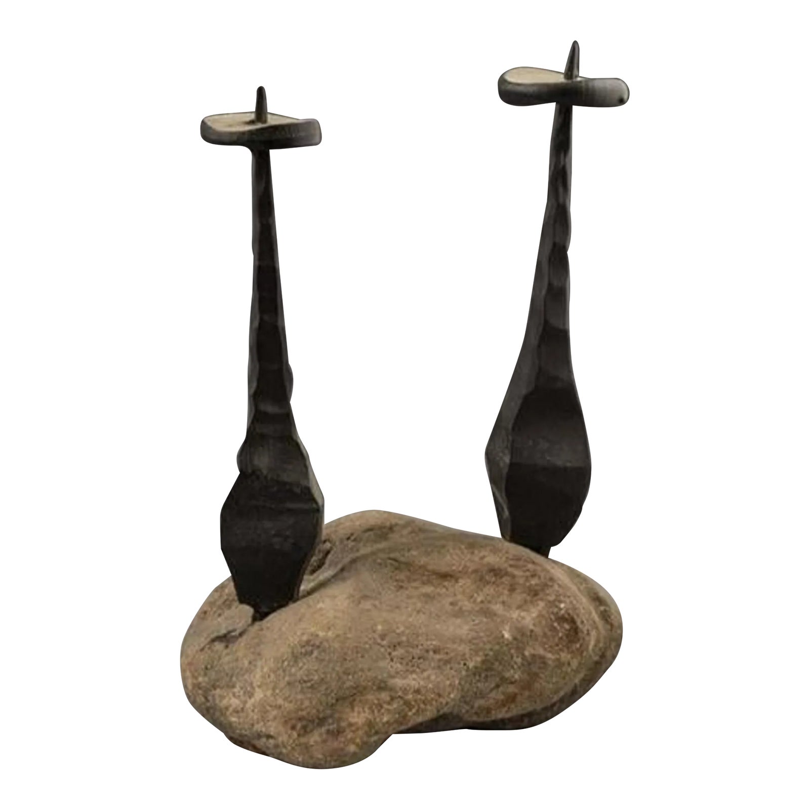 David Palombo, Hand Forged Brutalist Iron Stone Sculpture Israeli ...