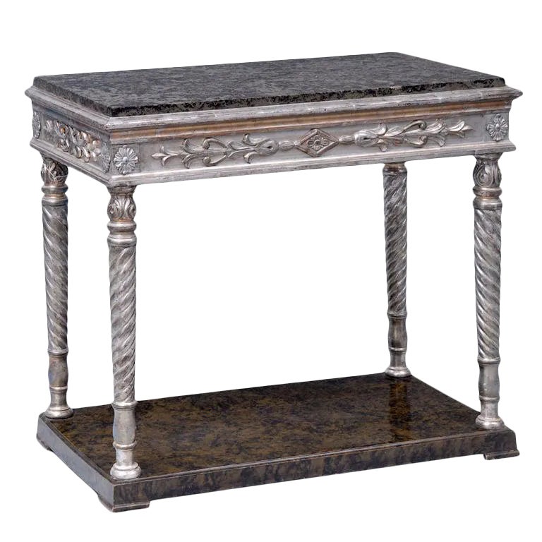 Swedish Silvered Console Table | Chairish