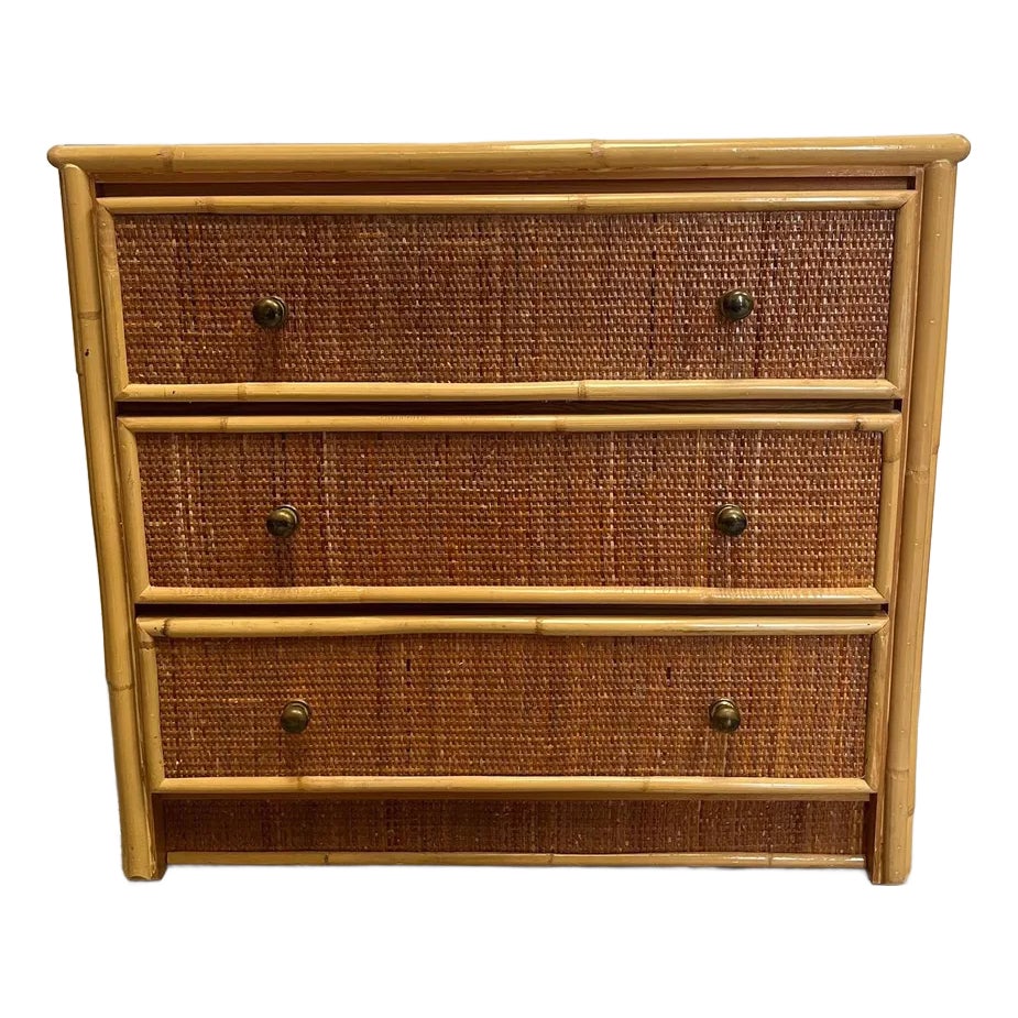 Cane Chest of 3 Drawers | Chairish