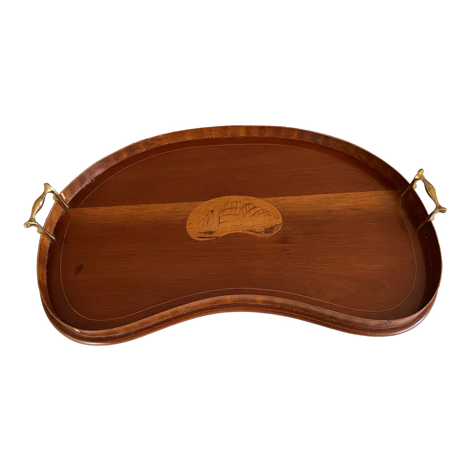 Antique English Kidney Bean Shaped Serving Tray | Chairish