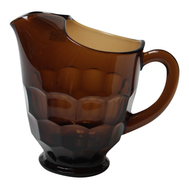 Viking Glass Georgian Honeycomb Pitcher in Chestnut | Chairish