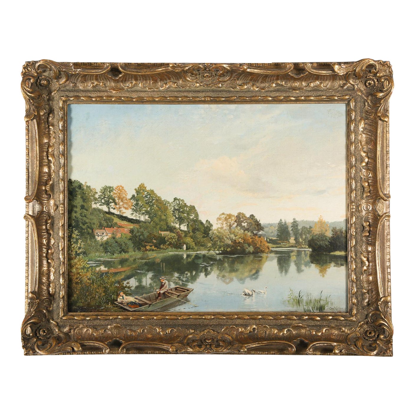 Charles Collins II (British, 1851–1921) the Chatsworth Pond, Oil on ...