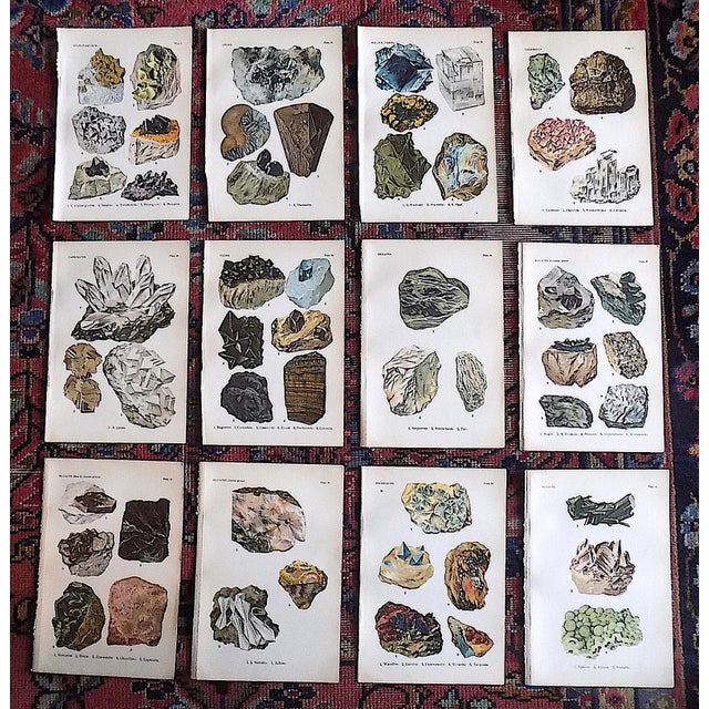 Antique 1911 Mineral Lithograph Collection - Set of 12 | Chairish