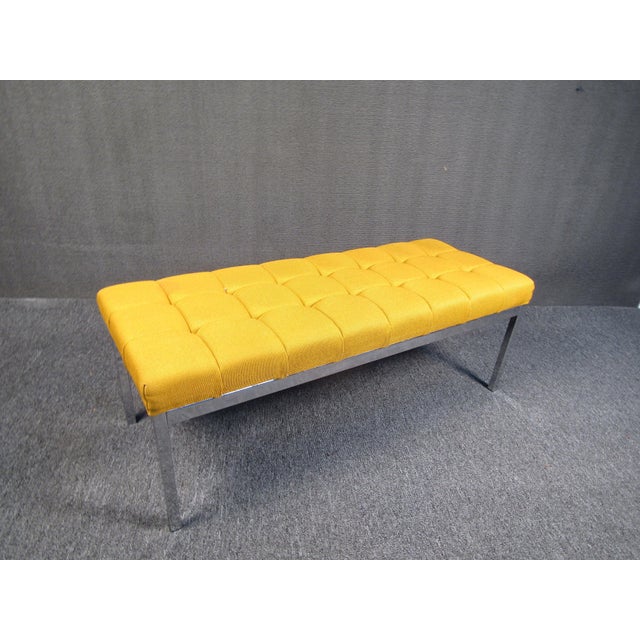 Mid 20th Century Midcentury Chrome and Upholstery Bench | Chairish