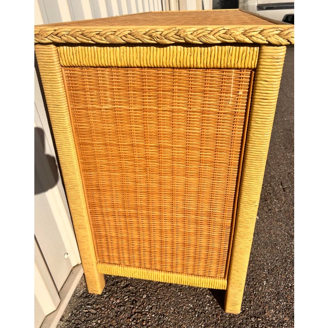 Henry Link for Lexington 6 Drawer Dresser in Natural Wicker With Braided Detail Casegoods Storage