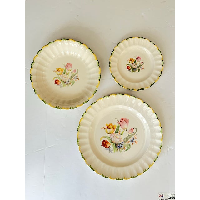 Limoges Floral Dishware - Set of 20 | Chairish
