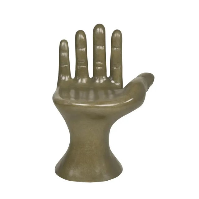 Fiberglass Hand-Chair in Moss Green | Chairish