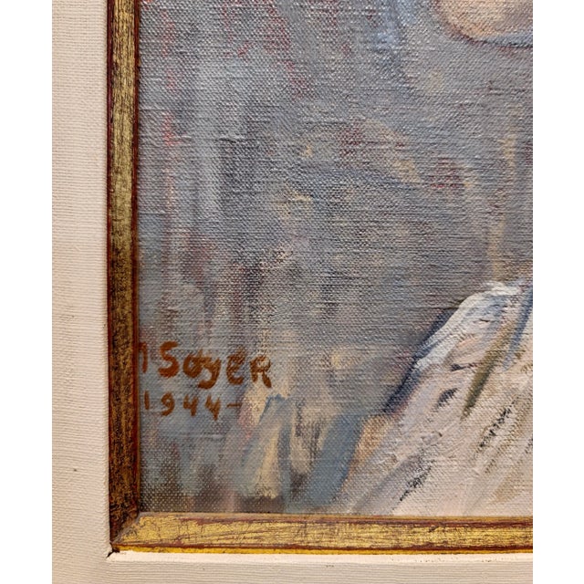 Moses Soyer -1940s Portrait of a Blonde Woman Wearing a Bandana-Oil ...