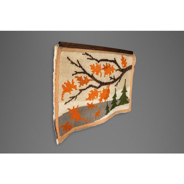 Mid-Century Modern Hand-Made Latch Hook Tapestry / Wall Art, Usa 1970's ...