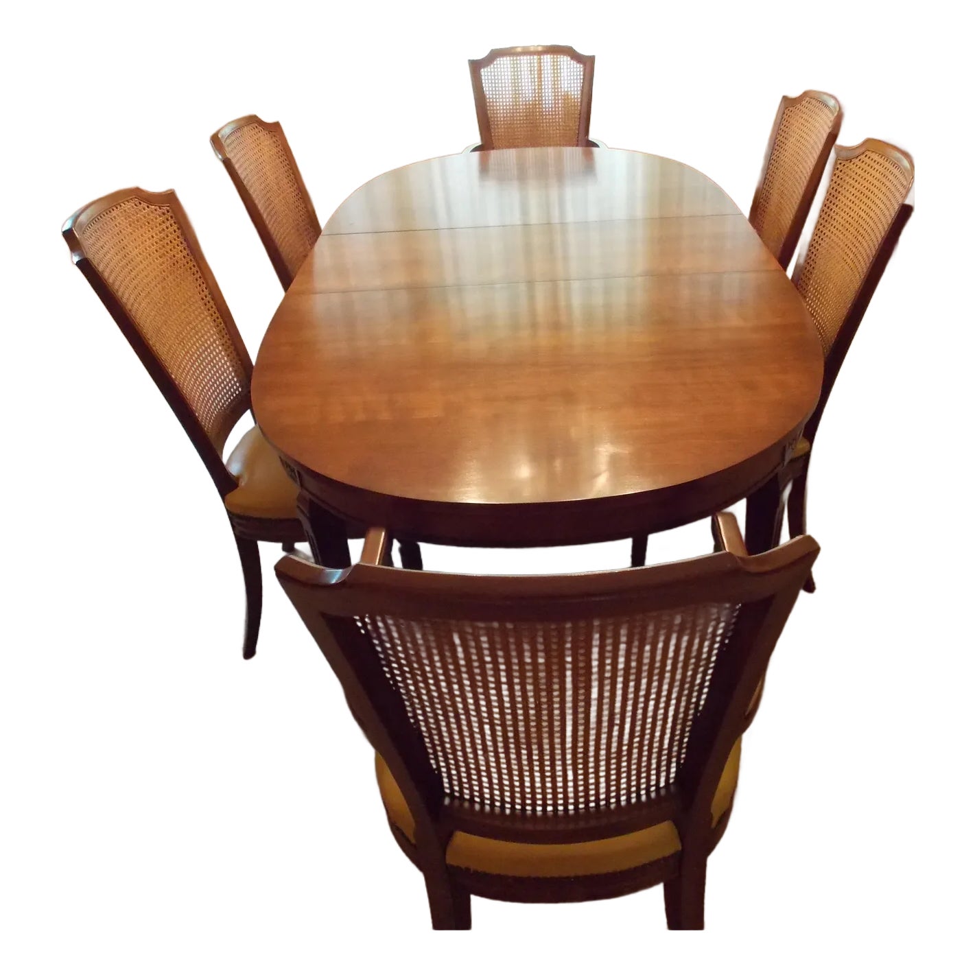 1960s French Regency Cherry Dining Room Table and 6 Chairs by Kindel ...