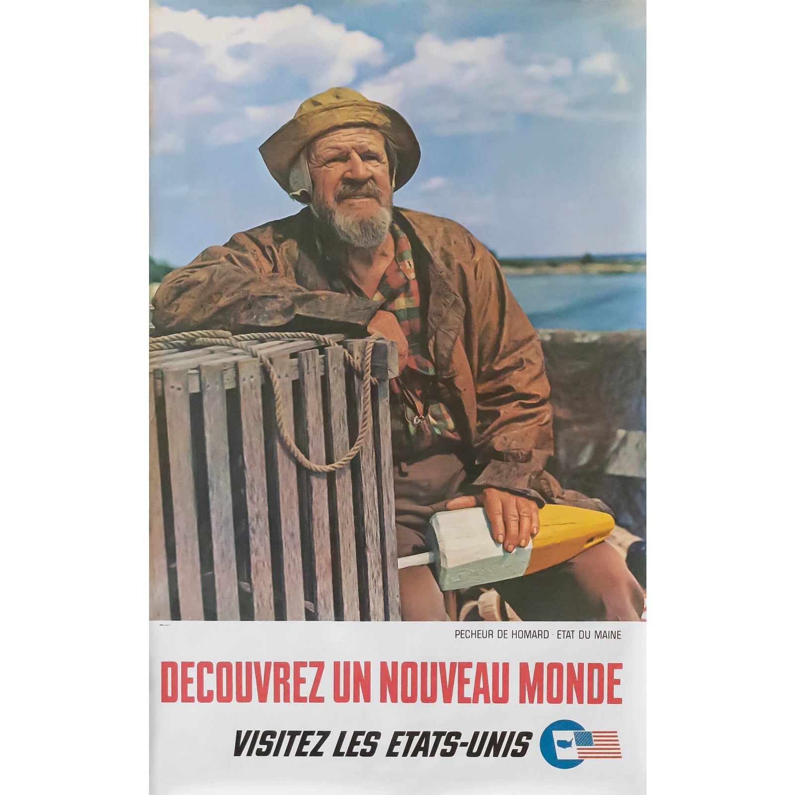 1965 Original American Travel Poster, Decouvrez Un Nouveau Monde ...