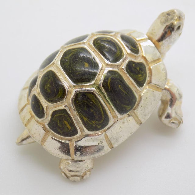 Vintage Italian Handmade Sterling Silver 925 Enameled Turtle Figurine ...