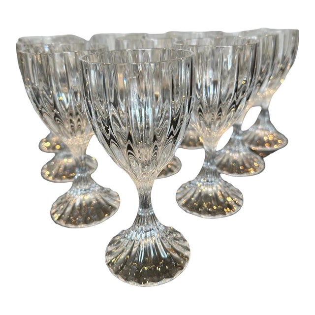 Late 20th Century Mikasa Park Lane Crystal Wine Glasses Set Of 10
