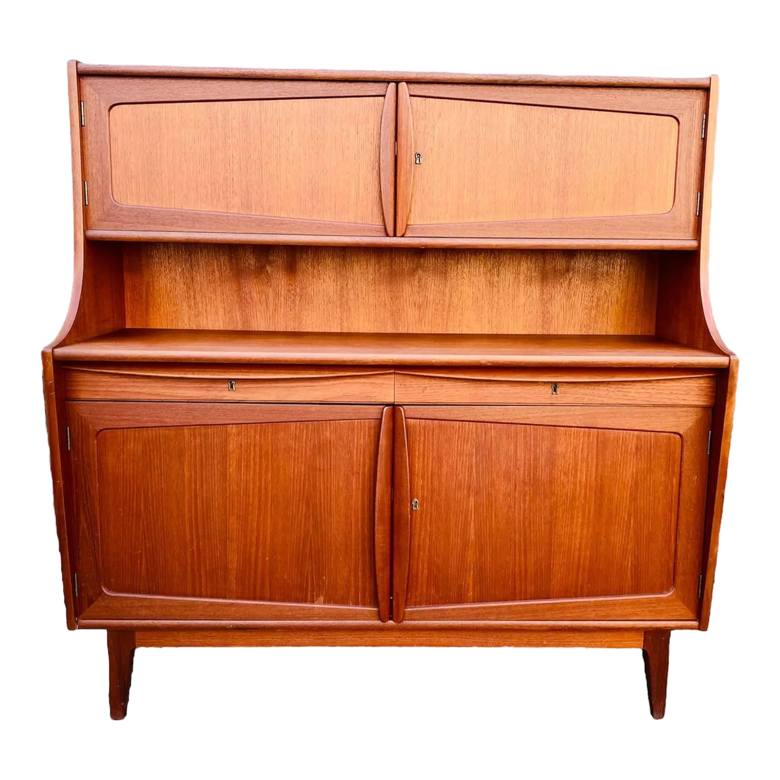 1950s Mid Century Danish Modern Teak Buffet Hutch | Chairish