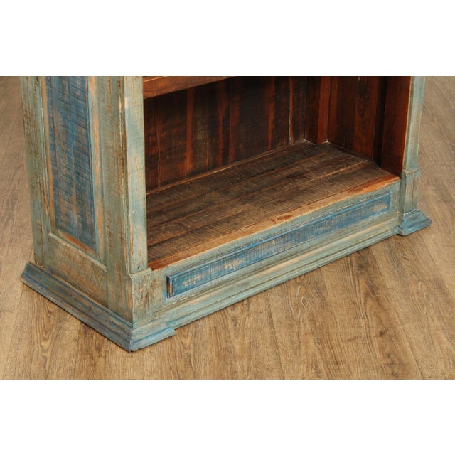 Rustic Farmhouse Style Painted Tall Open Bookcase | Chairish