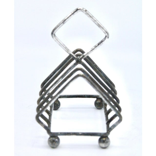 1940s Art Deco English Silver Plate Toast Rack / Letter Holder ...