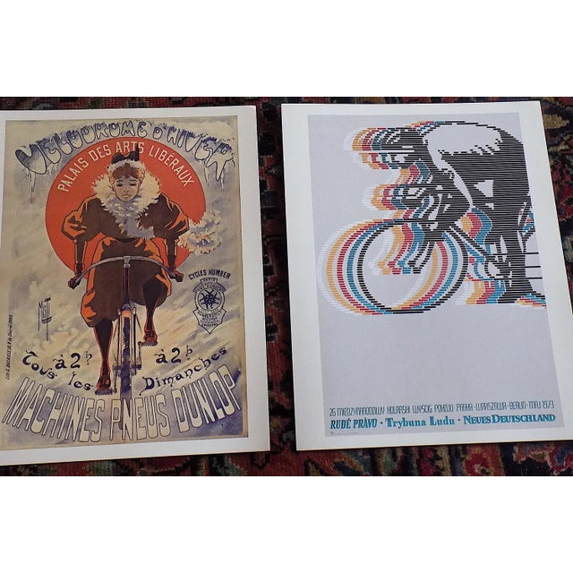 Vintage Cycling Poster Lithographs - Set of 10 | Chairish