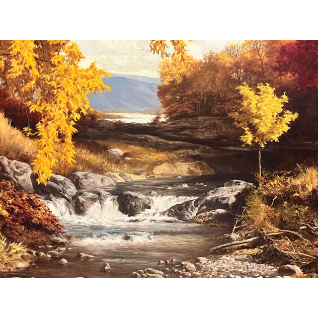 Large Original American Impressionist Oil Painting of a Fall Landscape ...
