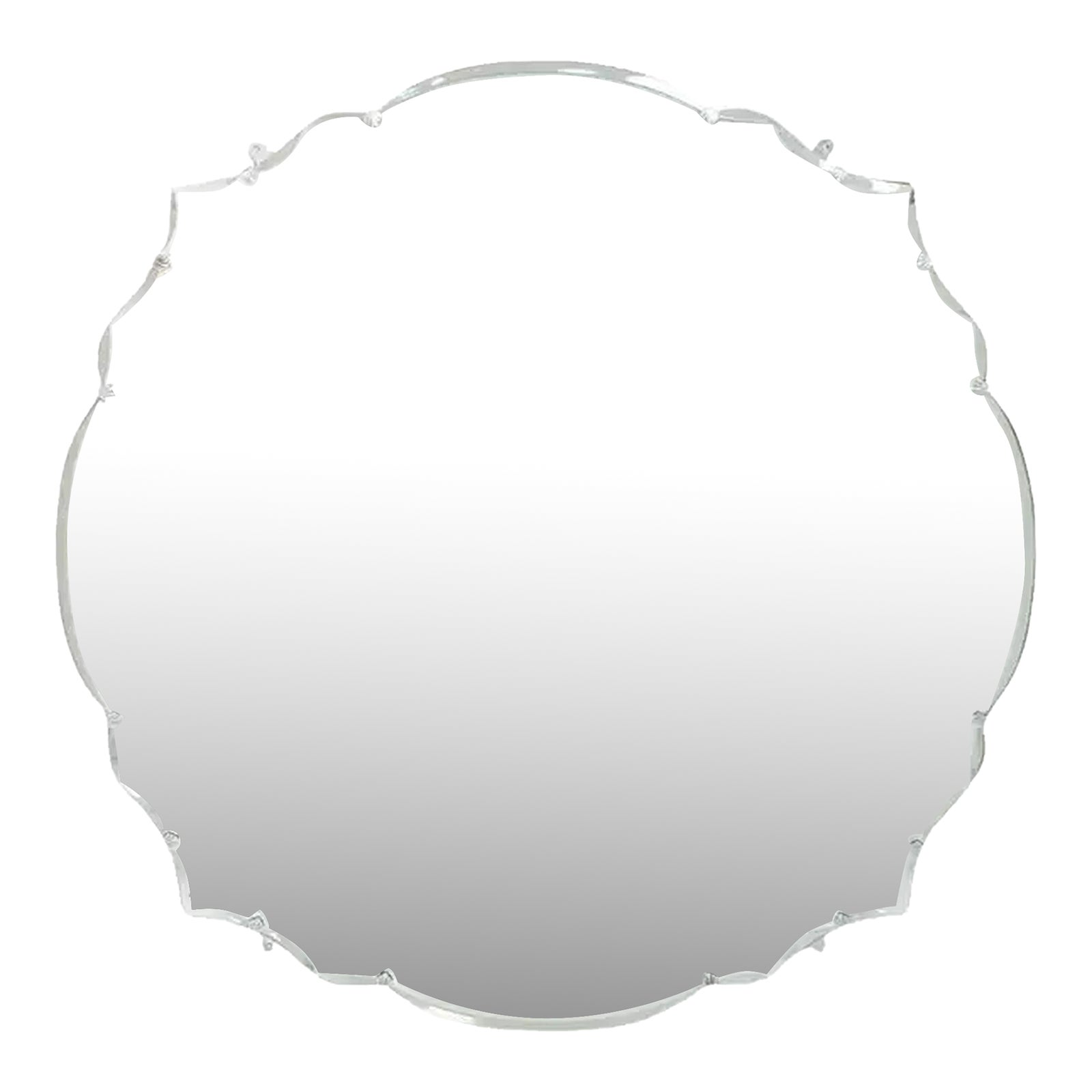 Round Paneled Scalloped Edge Mirror With Beveled Glass From England ...