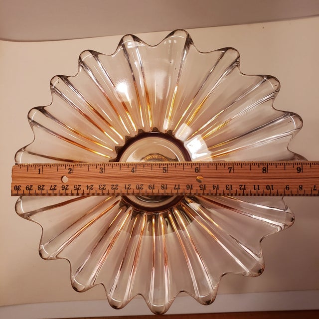 Antique Art Deco Cherub Metal & Pink Glass Compote | Chairish