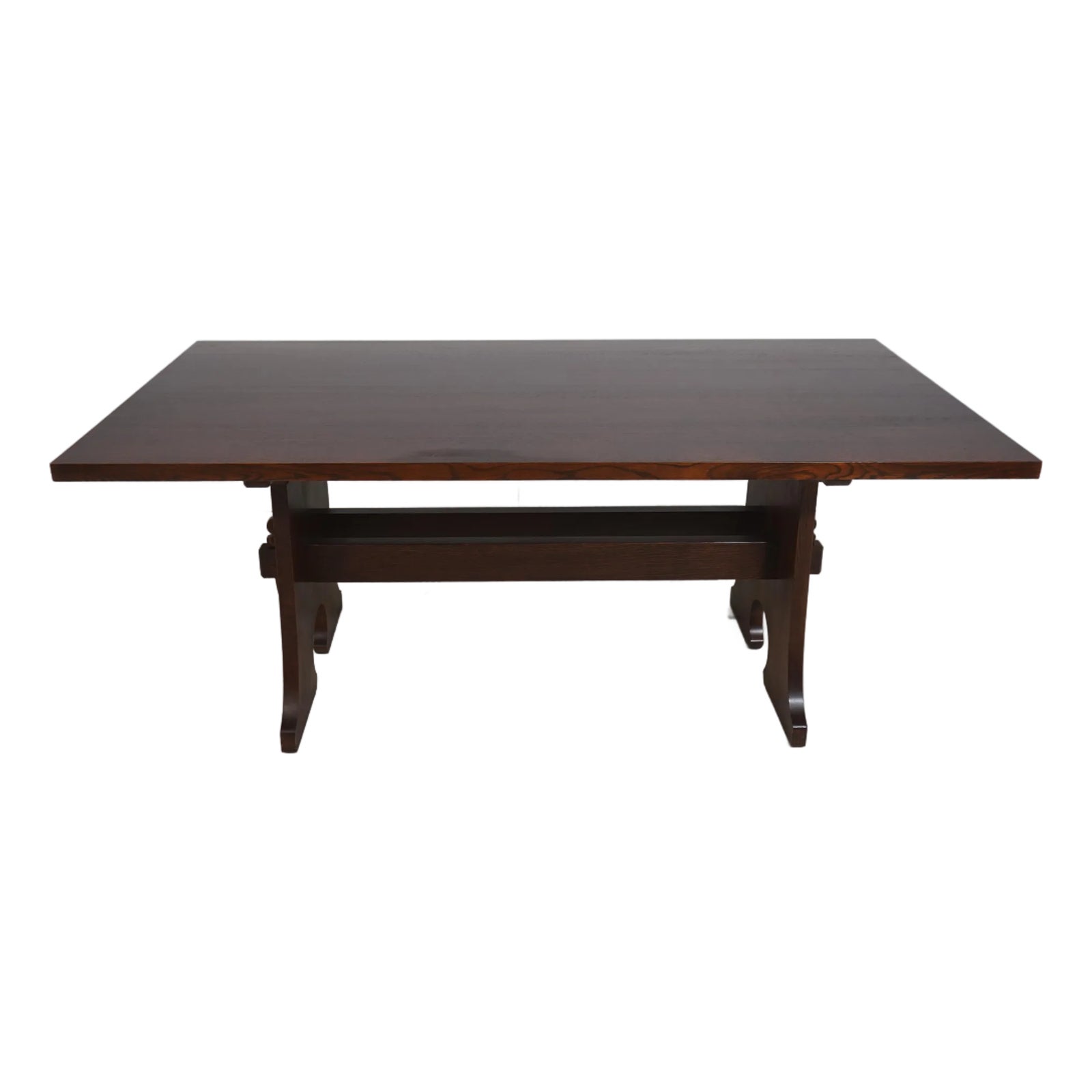 Stickley Mission Oak Keyhole Trestle Dining Table | Chairish