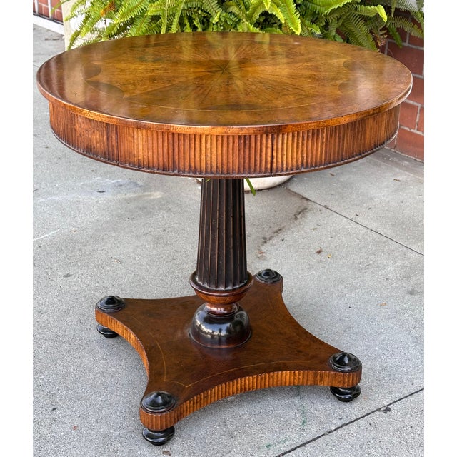 Walnut & Mahogany Inlaid Regency Side Table | Chairish
