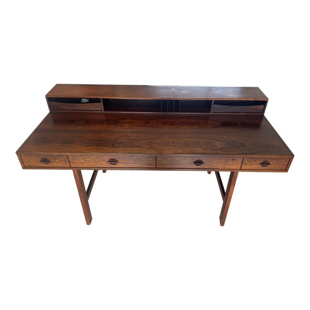 Vintage Scandinavian Modern Rosewood Flip Top Executive Partners Desk ...